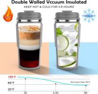 China 12oz Double Wall SS Vacuum Insulation Cup With Leak Proof Lid Reusable Frosted Coffee Mug for sale