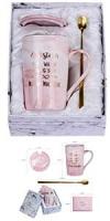 China Anniversary Gifts 11oz Couple Ceramic Mug Set 100% Leakproof Lightweight for sale