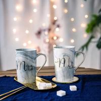 China Anniversary Gifts 11oz Couple Ceramic Mug Set 100% Leakproof Lightweight for sale