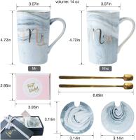 China 13.5Oz Mr And Mrs Coffee Mugs Cups 1.5 Pounds For Hot And Cold Beverages for sale