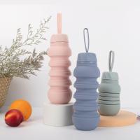 China 350ml 550ml 750ml Foldable Silicon Water Bottle BSCI ISO9001 for sale