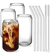 China 16 Oz Beer Can Drinking Glasses With Bamboo Lids 4pcs Set for sale