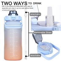 China Large Half Gallon 64oz Motivational Water Bottle With Straw Time Marker BPA Free For Fitness for sale