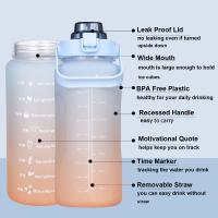 China Large Half Gallon 64oz Motivational Water Bottle With Straw Time Marker BPA Free For Fitness for sale