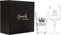 China OEM Letter Print Wine Glass Gift Set Novelty Drinking Glassware for sale