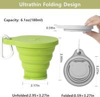 China 180ml 200ml 270ml 320ml Silicone Folding Camping Cup Customized Logo for sale