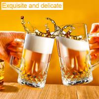 China Glass Beer Steins Beer Mugs With Handles for sale