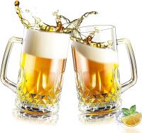 China Glass Beer Steins Beer Mugs With Handles for sale
