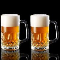 China Glass Beer Steins Beer Mugs With Handles for sale