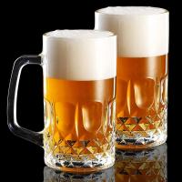 China Glass Beer Steins Beer Mugs With Handles for sale