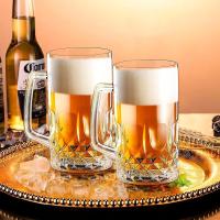 China Glass Beer Steins Beer Mugs With Handles for sale