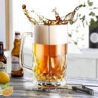 China Glass Beer Steins Beer Mugs With Handles for sale