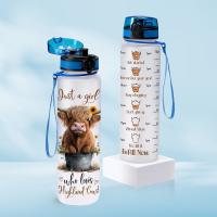 China Clear Plastic Water Bottle 32oz With Time Scale Tritan Water Bottle for sale