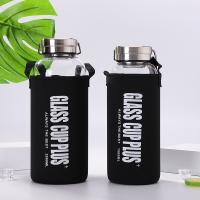 China High Boroslicate Glass Water Bottle With Stainless Steel Lid Leakproof for sale
