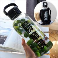 China 1000ml Glass Water Bottle With Silicone Sleeve And Leakproof Lid for sale