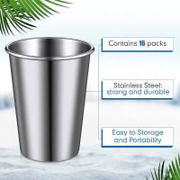 China 16 Pack Cylindrical Custom Stainless Steel Cups Shatterproof for sale