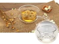 China OEM ODM Double Walled Glass Cups / Mugs With Infuser Basket for sale