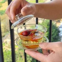 China OEM ODM Double Walled Glass Cups / Mugs With Infuser Basket for sale