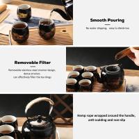China Kung Fu Tea Cup Set Porcelain Gongfu Tea Set 6.7oz With Bamboo Tray for sale