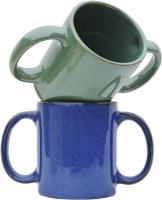 China 16 Ounce Set Of 2 Double Handle Ceramic Drinking Mug Dishwasher SAFE for sale