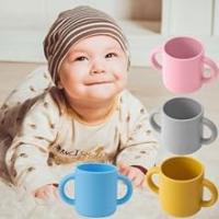 China 2 ears Silicone Training Cups for Baby and Kids, Toddler Learning Cups with Handles, BPA Free, Microwave and Dishwasher for sale