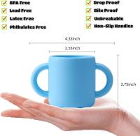 China Infants Silicone Training Cup 2 Easy Grip Handles Baby Open Cup 5oz for sale
