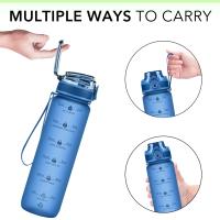 China HAS 32oz Motivational Water Bottles With Time Marker & Fruit Strainer for sale