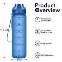 China HAS 32oz Motivational Water Bottles With Time Marker & Fruit Strainer for sale