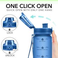 China HAS 32oz Motivational Water Bottles With Time Marker & Fruit Strainer for sale
