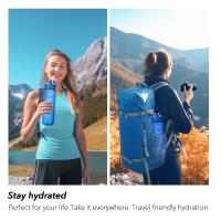 China HAS 32oz Motivational Water Bottles With Time Marker & Fruit Strainer for sale