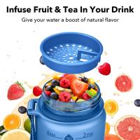 China HAS 32oz Motivational Water Bottles With Time Marker & Fruit Strainer for sale