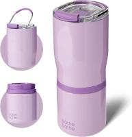 China Custom Double Section Vacuum Travel Mug 2in1 Coffee Tumbler 13 Ounces for sale