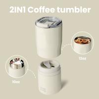 China Microwave And Dishwasher Safe 2 In 1 Stainless Steel Double Wall Tumbler 13.5 Ounces for sale