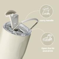 China Custom Double Section Vacuum Travel Mug 2in1 Coffee Tumbler 13 Ounces for sale