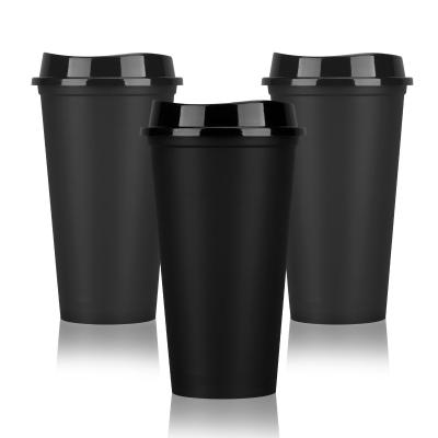China 16oz BPA Free Personalized Reusable Plastic Coffee Cups With Lids for sale