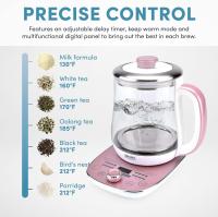 China 1.7L Glass Electric Kettle With Tea Infuser Quick Heating Filtered Spout for sale