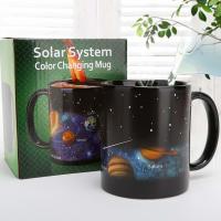 China Ceramic Color Changing Mug Birthday Gifts for Men Women Heat Changing Coffee Mug Cup with Heart 16 oz for sale