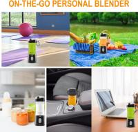 China Portable Blender, Vaeqozva USB Rechargeable Smoothie on the Go Blender Cup with Straws, Protein Shakes Fruit Mini Mixer for sale