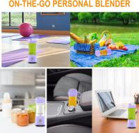 China Portable Blender, Vaeqozva USB Rechargeable Smoothie on the Go Blender Cup with Straws, Protein Shakes Fruit Mini Mixer for sale