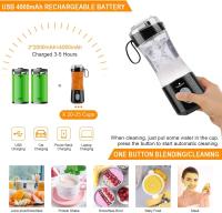 China Portable Blender, Vaeqozva USB Rechargeable Smoothie on the Go Blender Cup with Straws, Protein Shakes Fruit Mini Mixer for sale
