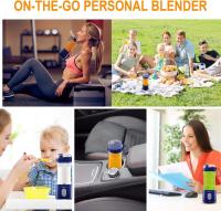 China Portable Blender, Vaeqozva USB Rechargeable Smoothie on the Go Blender Cup with Straws, Protein Shakes Fruit Mini Mixer for sale