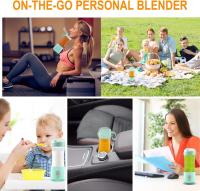 China Portable Blender, Vaeqozva USB Rechargeable Smoothie on the Go Blender Cup with Straws, Protein Shakes Fruit Mini Mixer for sale