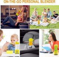 China Portable Blender, Vaeqozva USB Rechargeable Smoothie on the Go Blender Cup with Straws, Protein Shakes Fruit Mini Mixer for sale