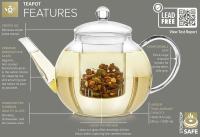 China 1000ml Glass Teapot with Removable Infuser, Stovetop Safe Tea Kettle, Blooming and Loose Leaf Tea Maker Set for sale
