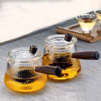 China Clear Glass Teapot with Removable Filter Spout for Loose Leaf and Blooming Tea 30.4oz for sale