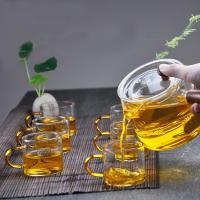 China Clear Glass Teapot with Removable Filter Spout for Loose Leaf and Blooming Tea 30.4oz for sale