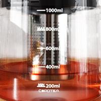China Removable Filter Spout Glass Teapot for Loose Leaf and Blooming Tea 30.4oz Clear Teapots for sale