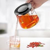 China Clear Glass Teapot with Removable Filter Spout for Loose Leaf and Blooming Tea 30.4oz for sale