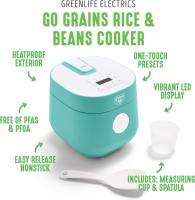 China GreenLife PFAS-Free, 4-Cup Rice Oats and Rains Cooker, Healthy Ceramic Nonstick, Easy to Use Automatic Presets, Dishwas for sale