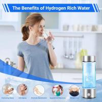 China Wholesale Best Selling SPE PEM USB Rechargeable Portable H2 Rich Hydrogen Generator Glass Water Thermos Bottle for sale